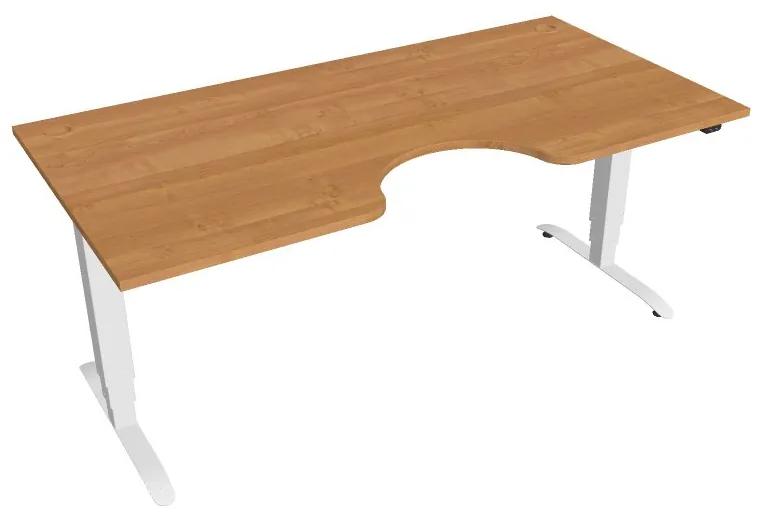 Hobis Motion Elektr. nastavitelný stůl 180x90 - HOBIS ERGO MOTION MSE 3 1800 Dekor stolové desky: olše, Barva kovové podnože: bílá