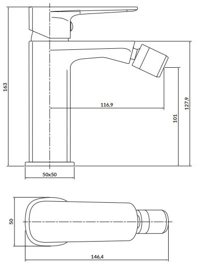Cersanit S951-380 - Bidetová baterie LARGA lesklý chrom