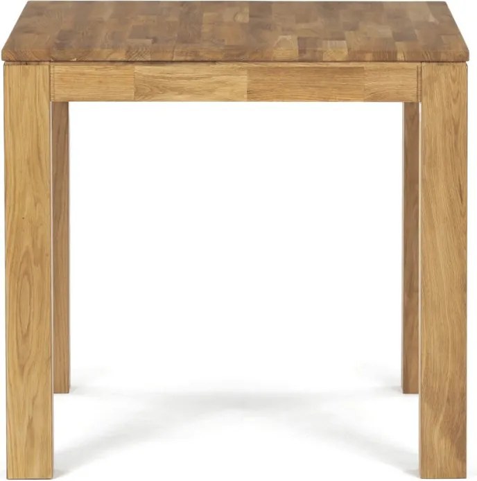 Jídelní stůl 80x80x75 cm, povrchová úprava olejem, nohy 8x8 cm, masiv dub bílý