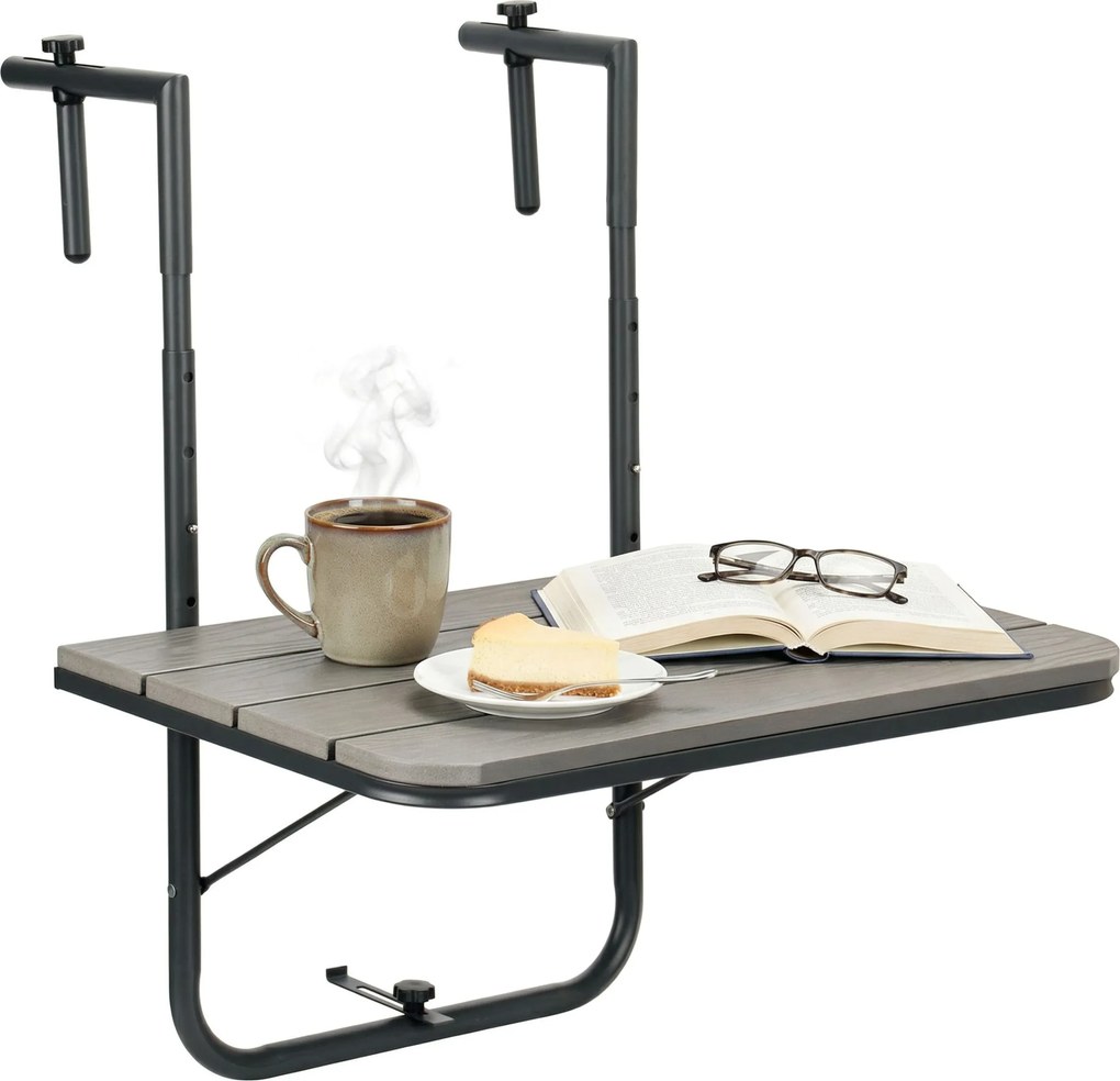 Závěsný balkónový stůl Aretto 60 cm šedý