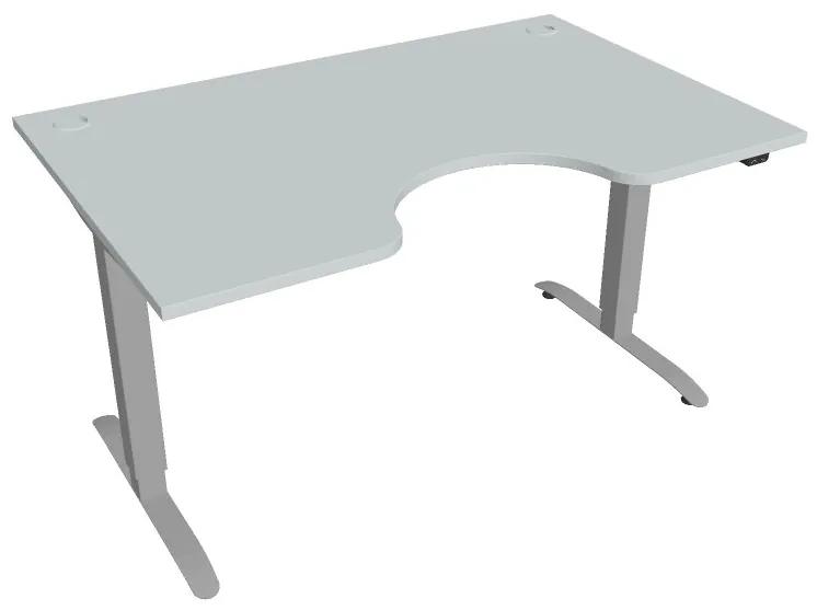 Hobis Motion Elektr. nastavitelný stůl 140x90 - HOBIS ERGO MOTION MSE 2 1400 Dekor stolové desky: šedá, Barva kovové podnože: stříbrná