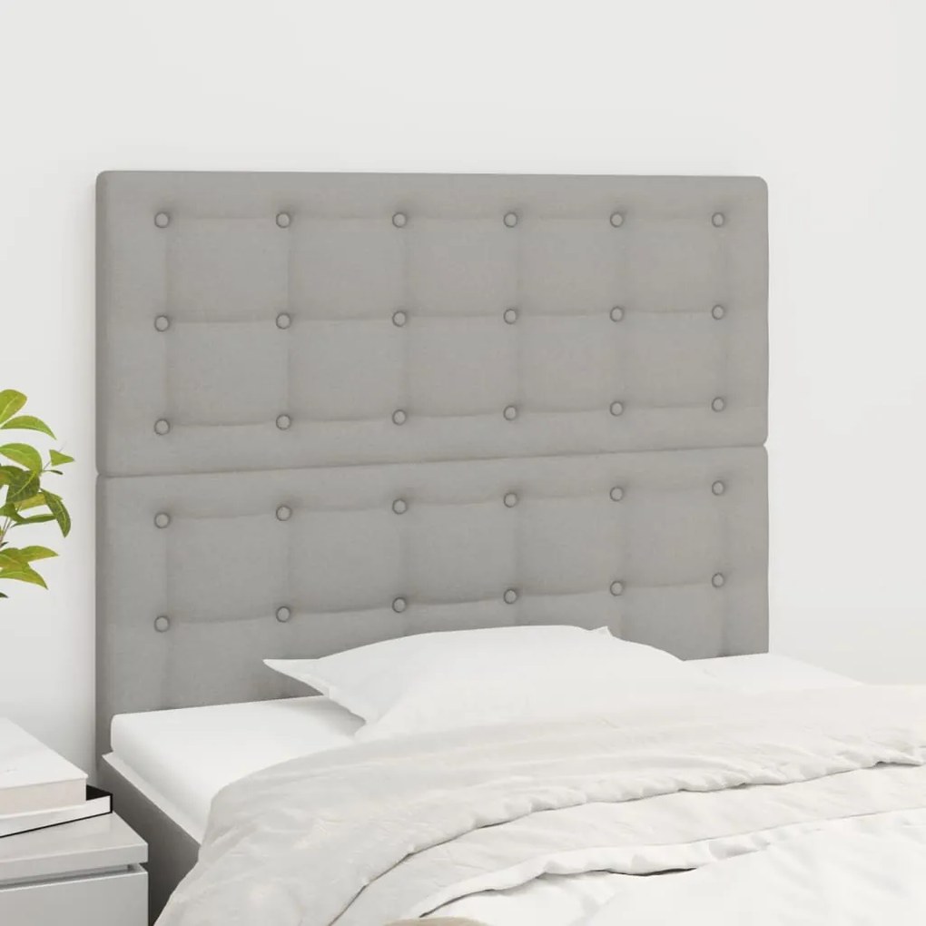Čelo postele světle šedé 100x5x118/128 cm látkové 3116756