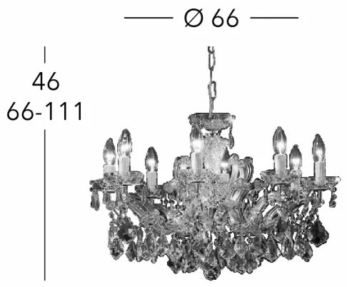 Kolarz 3149.88.3.KoT - Křišťálový lustr MARIA LOUISE 8xE14/40W/230V 24K zlato