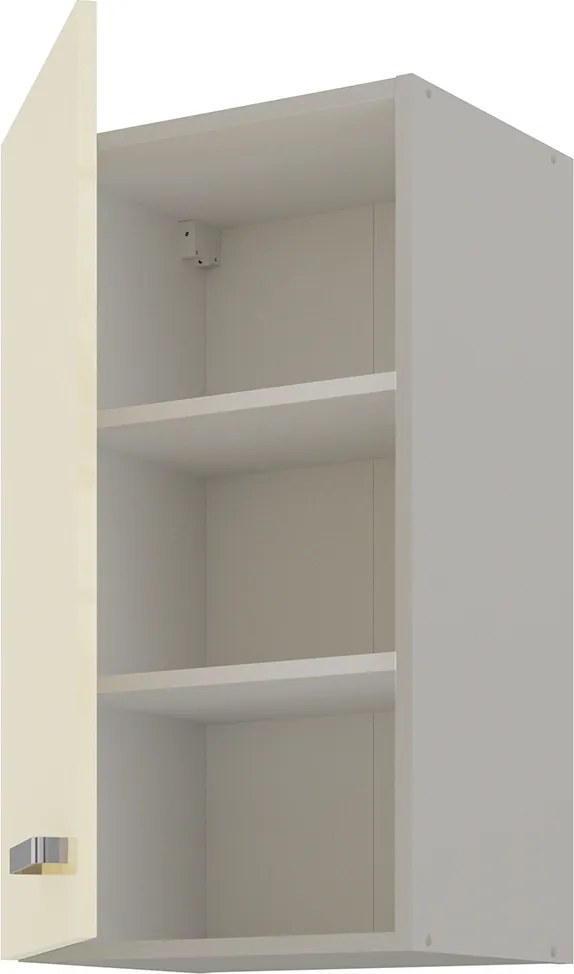 KARMEN | horní skříňka 40 G-72 1F policová | 40 cm | světle šedá/krémová lesk