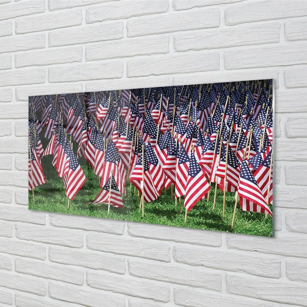 Obraz na skle Usa vlajky 125x50 cm