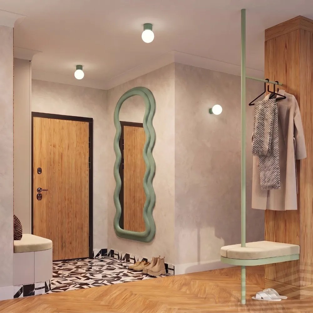 Šalvějově zelené nástěnné svítidlo z opálového skla ø 12 cm Orbital – Sollux