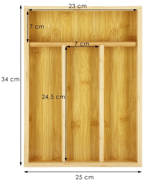 Příborník do zásuvky 25 cm, přírodní bambus SPRINGOS HA5090