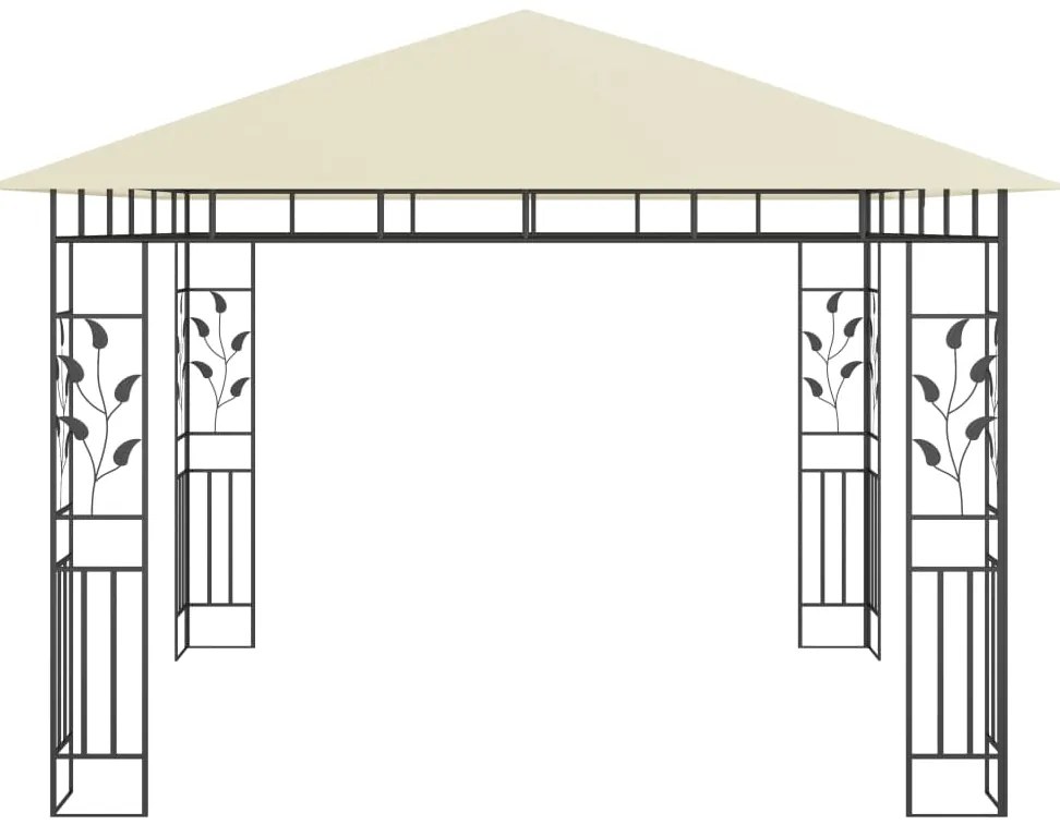 vidaXL Marketos Altán s moskytiérou a světelnými LED řetězy 3x3x2,73 m krémový