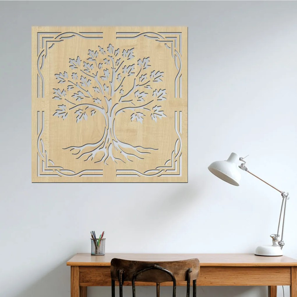 dřevo života Dřevěný strom PŘEDKŮ Zvolte rozměr (cm): 95x95, Zvolte barvu dekoru: Horský dub