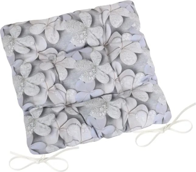 Bellatex Sedák DITA prošívaný 40x40 cm Květ Šedá