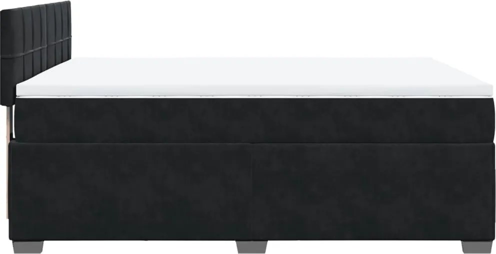 Box spring postel s matrací černá 160x200 cm samet 3288656