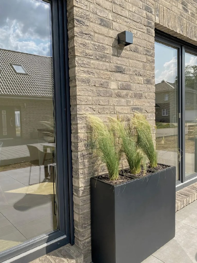 Květináč ELEMENTO, sklolaminát, šířka 88 cm, antracit, na kolečkách