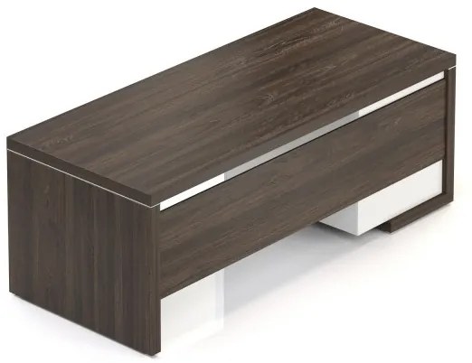 Stůl Lineart 200 x 85 cm + levý kontejner a krycí panel / Jilm tmavý a antracit