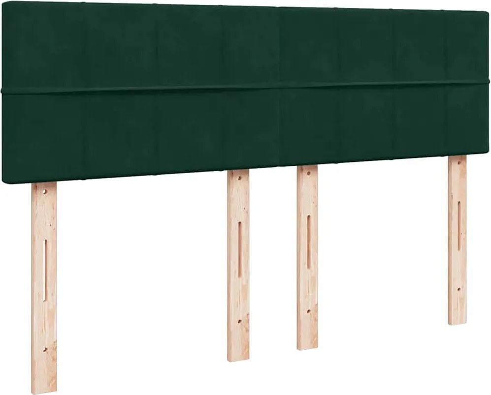 Box spring postel s matrací tmavě zelená 140x200 cm samet 3287761