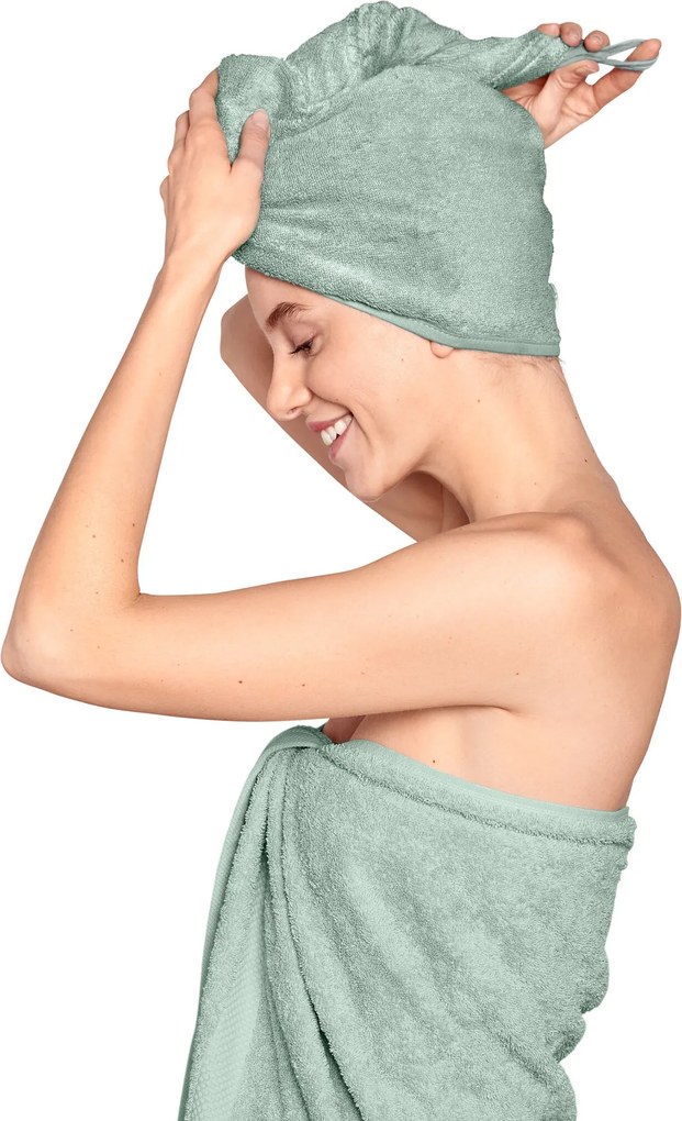 Tchibo - Ručníkový turban - barva: modrá