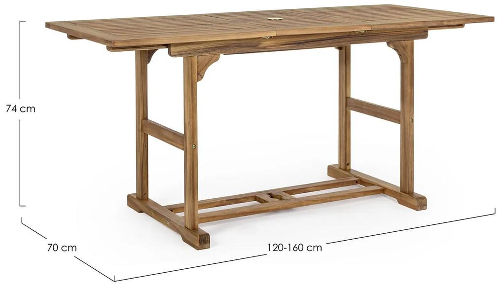 Rozkládací zahradní stůl noemi 120 - 160 x 70 cm MUZZA