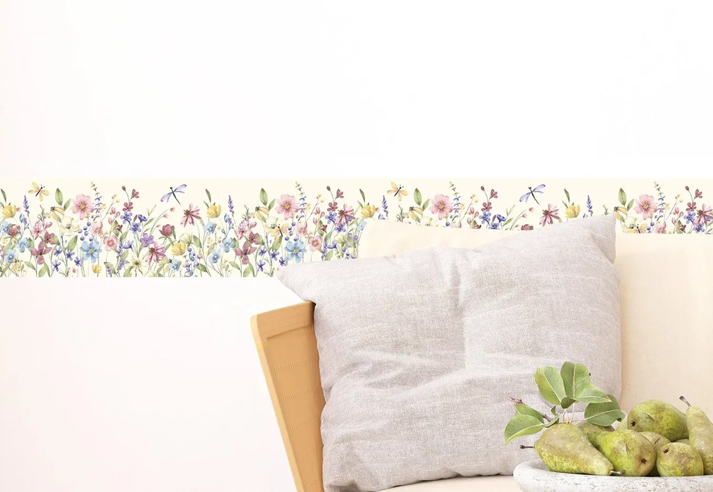 Samolepící bordura na zeď Divoká Akvarelová Flóra | 5 m x 13.8 cm | DWB8457