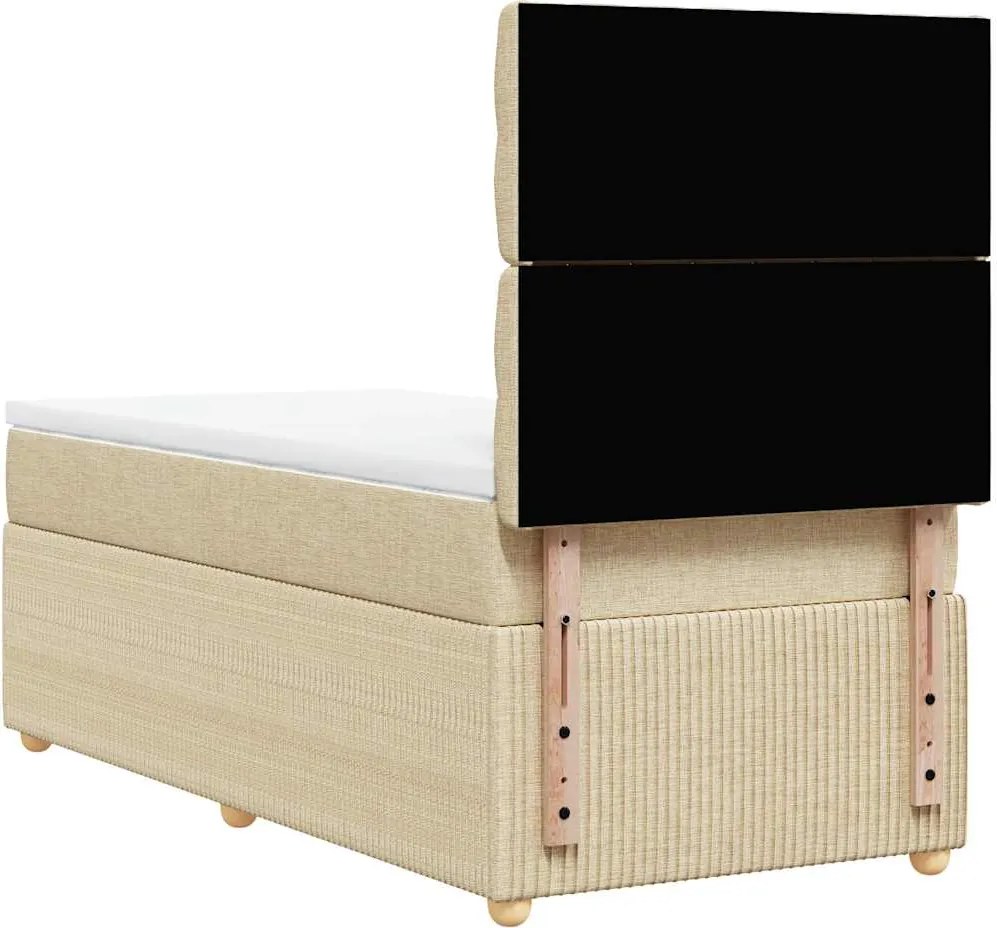Box spring postel s matrací krémová 100 x 200 cm textil 3291979