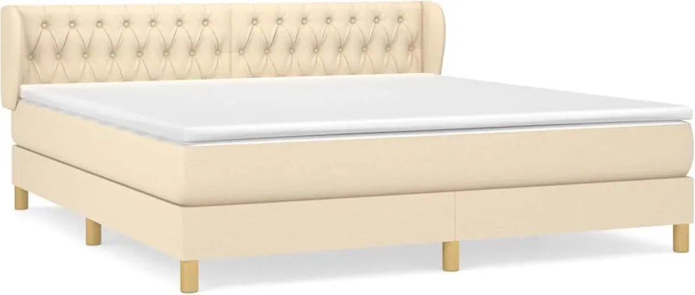 Box spring postel s matrací krémová 180x200 cm textil 3127066