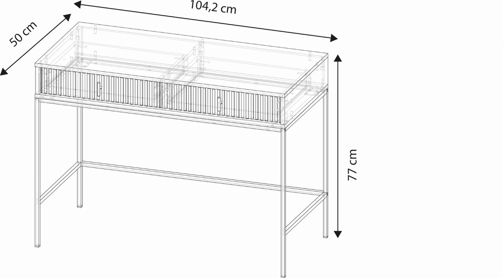 Toaletní stolek Maggiore 104 cm kašmírový/zlatý