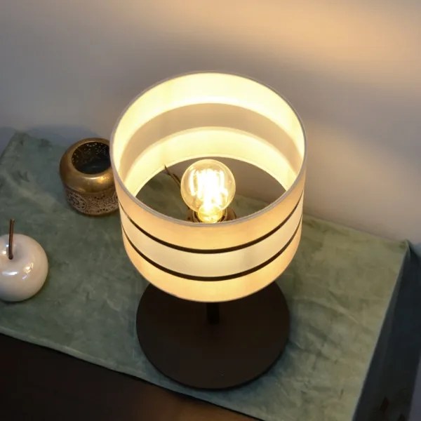 LED Stolní lampa HELEN 1xE27/15W/230V krémová/černá/zlatá