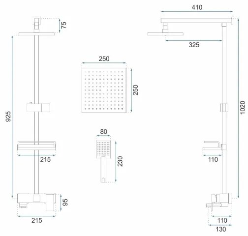 REA-P7050 - Sprchová sada s baterií JACK broušená zlatá