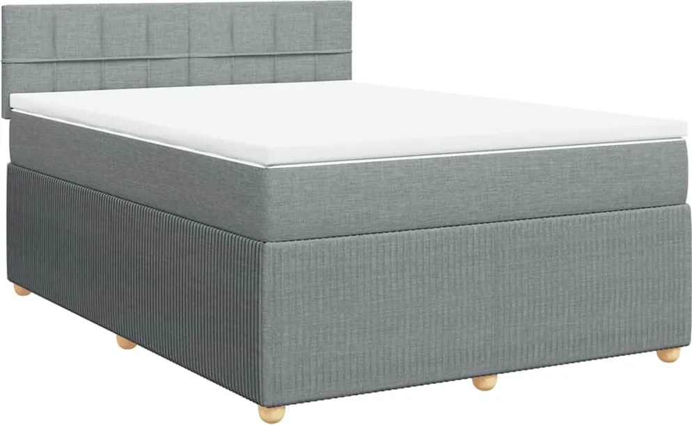 Box spring postel s matrací světle šedá 160 x 200 cm textil 3287507