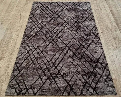 HU Šedý koberec Plush Deluxe – tmavý mramor Rozměr: 50x80 cm
