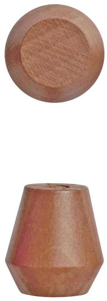 OYOY Dřevěný háček Saki Caramel - 2 ks, hnědá barva, dřevo