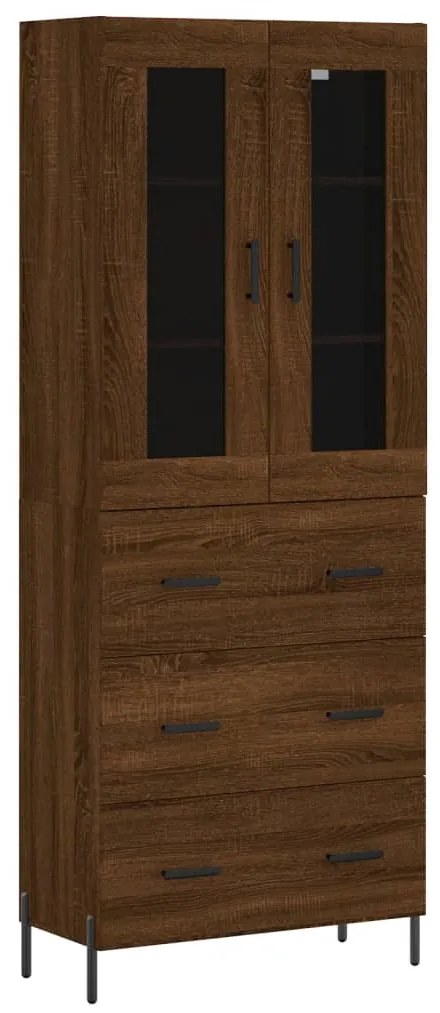 Skříň highboard hnědý dub 69,5 x 34 x 180 cm kompozitní dřevo - Default Title