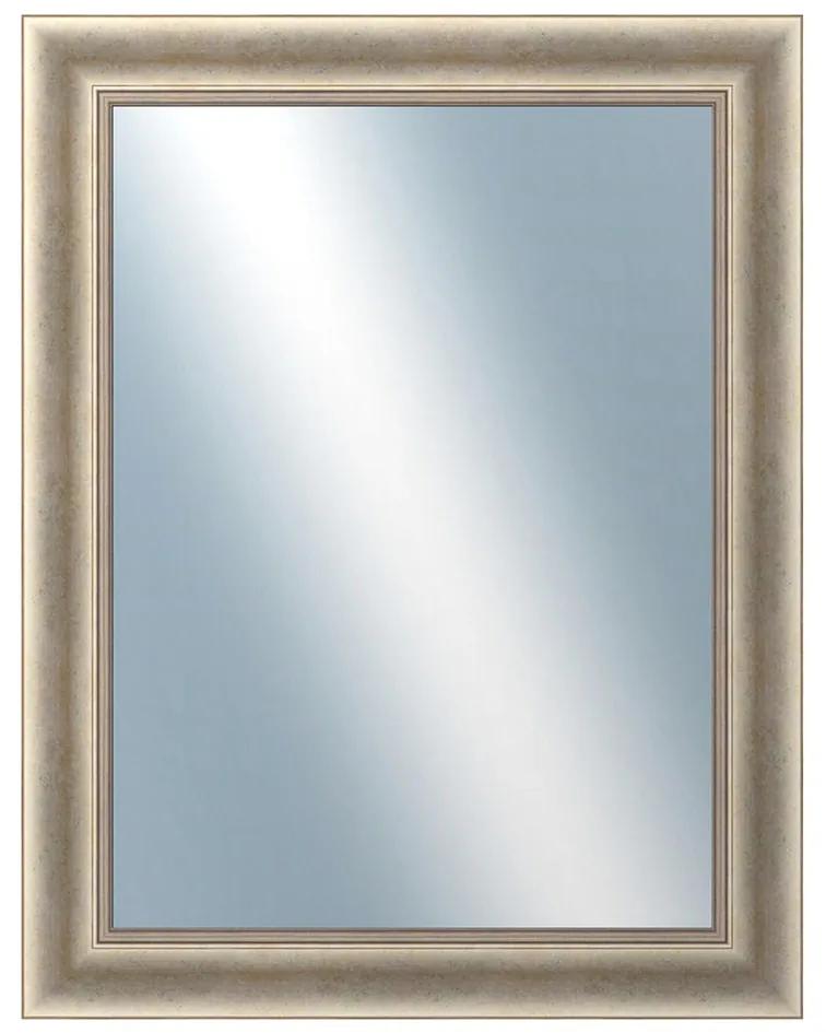 DANTIK - Zarámované zrcadlo - rozměr s rámem cca 70x90 cm z lišty KŘÍDLO velké stříbrné patina (2773)