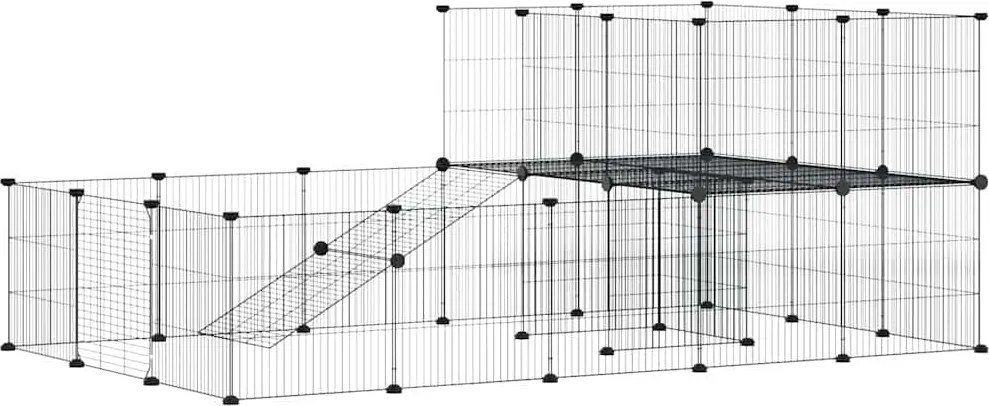 36panelová ohrádka pro zvířata s dvířky černá 175 x 105 x 70 cm ocel 3114062