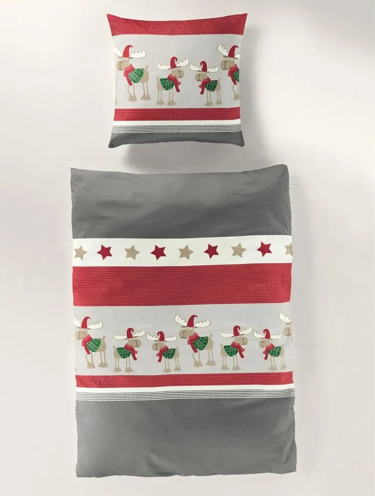 Bierbaum povlečení flanelové 3429 Moose 140x200/70x90 cm