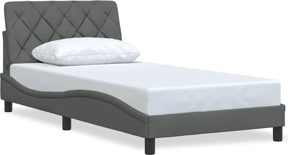 Rám postele bez matrace tmavě šedá 100 x 200 cm textil 3310581