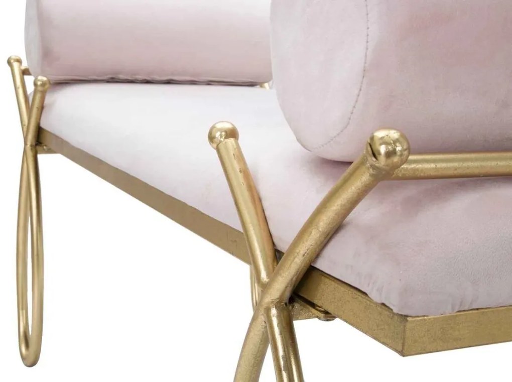 Designová lavice Nancilea 112,5 cm růžová