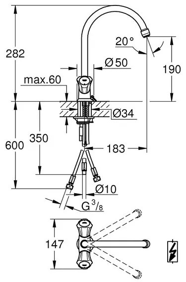 Grohe Costa L Baterie dřezová jednootvorová 31930001