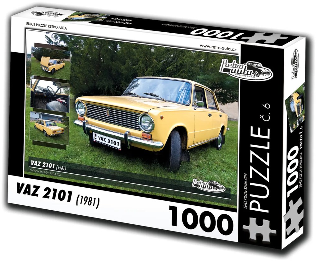 Retro-auta puzzle č. 6 vaz 2101 (1981) 1000 dílků
