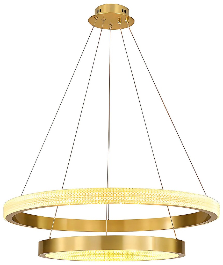 Toolight Toolight, LED stropní svítidlo 60cm, 55W, 3500lm + dálkové ovládání, APP1772-CP, zlatá matná, OSW-06351