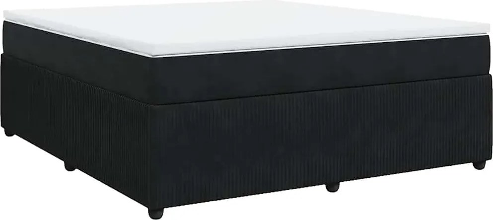 Box spring postel s matrací černá 180x200 cm samet 3285658
