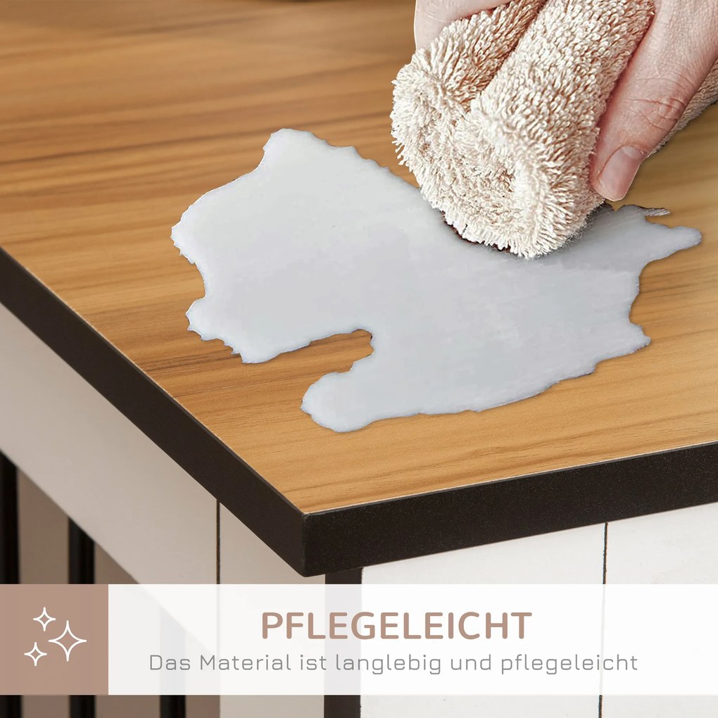 Klec pro psa PawHut, pro malé/střední psy, s uzamykatelnými dvířky, dřevotříska, 106x60x76cm, tmavý ořech+bílá| Aoso