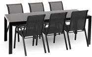 IWHOME Jídelní set VIGO XL antracit + 6x židle VALENCIA černá