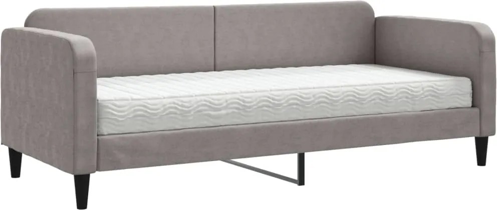 Válenda s matrací taupe 80 x 200 cm textil 3196796