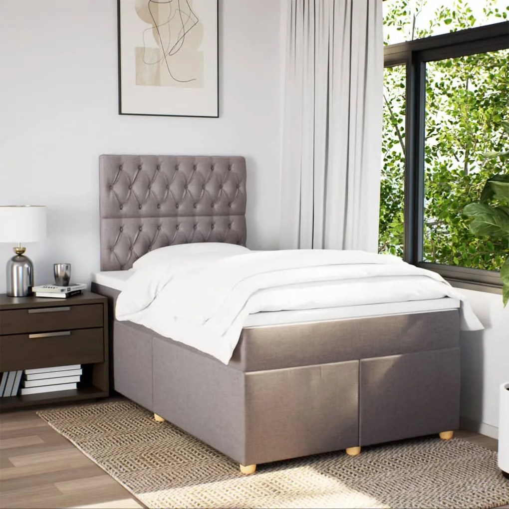 Box spring postel s matrací taupe 120x200 cm textil 3291258