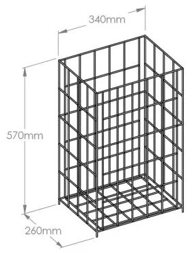 Drátěný kovový odpadkový koš na použité papírové ručníky, bílý