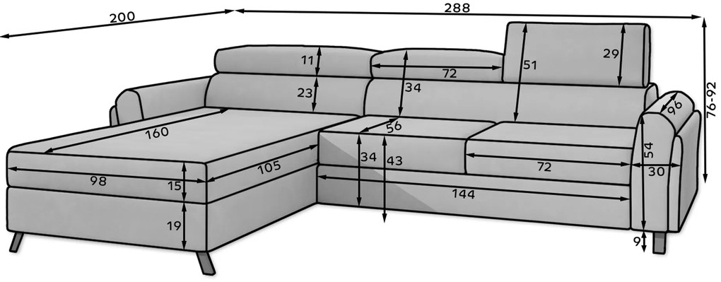 Eltap Rohová sedací souprava Mariall Materiál a barva potahu: Monolith 37 - tmavě zelená, Orientace: levá