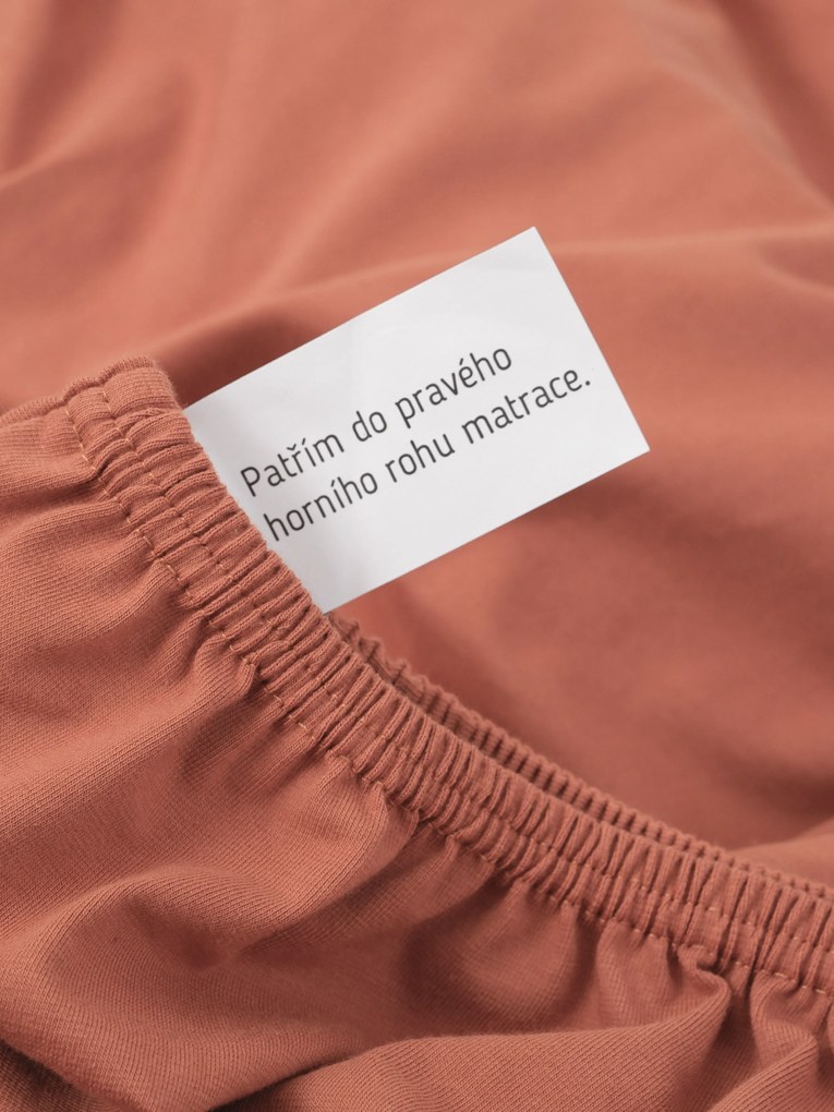 MK Lůžkoviny Jersey prostěradlo s elastanem 220 × 200 cm – terakota