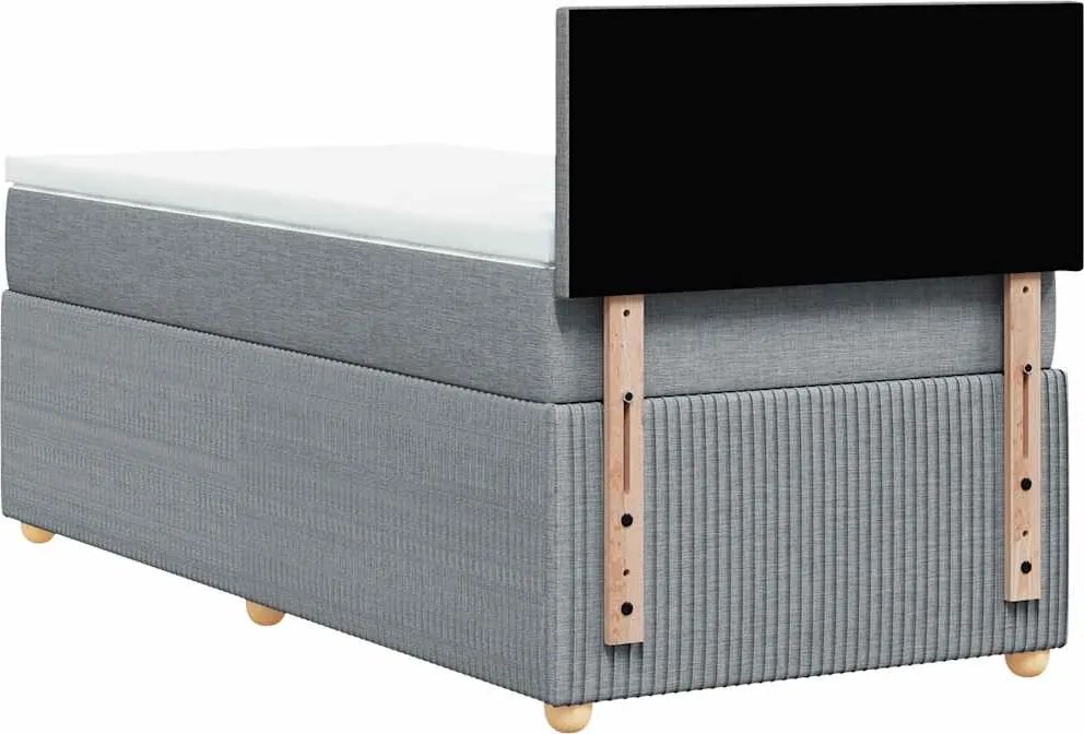 Box spring postel s matrací světle šedá 80 x 200 cm textil 3287276