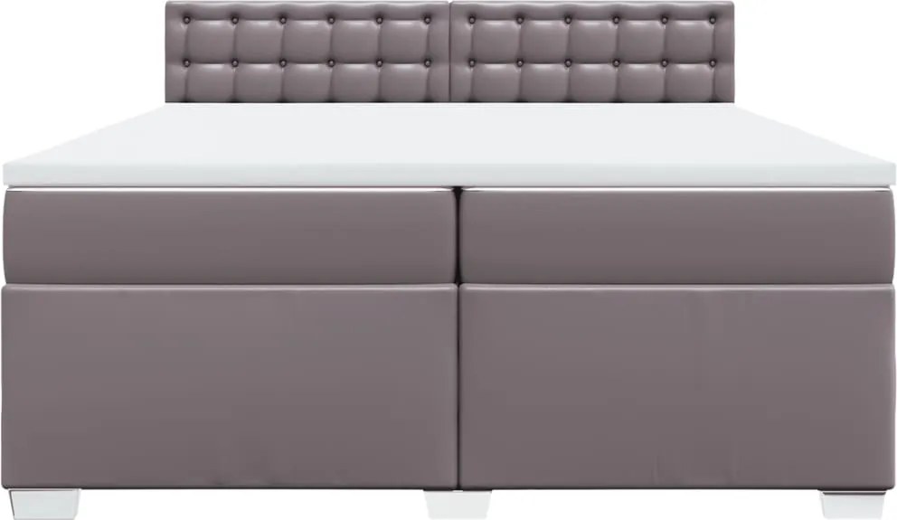 Box spring postel s matrací šedá 200x200 cm umělá kůže 3288438