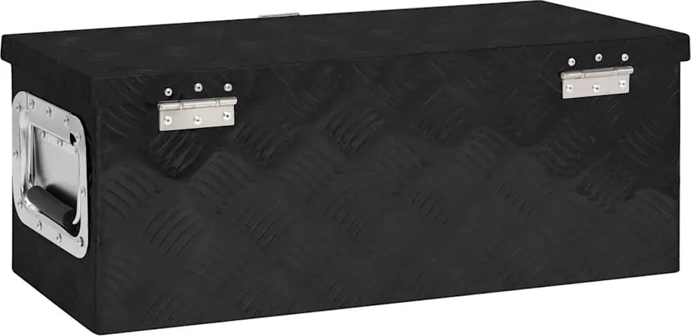 Úložný box černý 60 x 23,5 x 23 cm hliník 152249