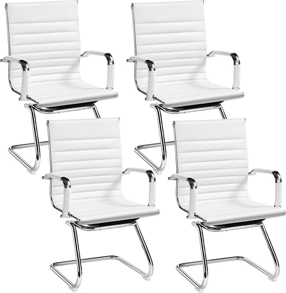 Sada 4 ks – Kancelářská židle Yaheetech – černá, 57,5 cm (délka) × 58,5 cm (šířka) × 88 cm (výška) (266586475106)